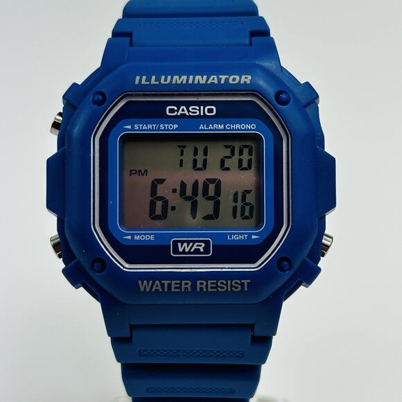 Casio | Accessories | Casio Watch Men 42mm Digital Blue Alarm Chrono ...